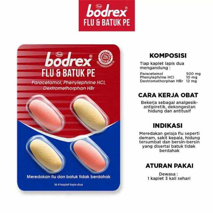 Bodrex Flu dan Batuk PE 1 Strip isi 4 Tablet | Lazada Indonesia
