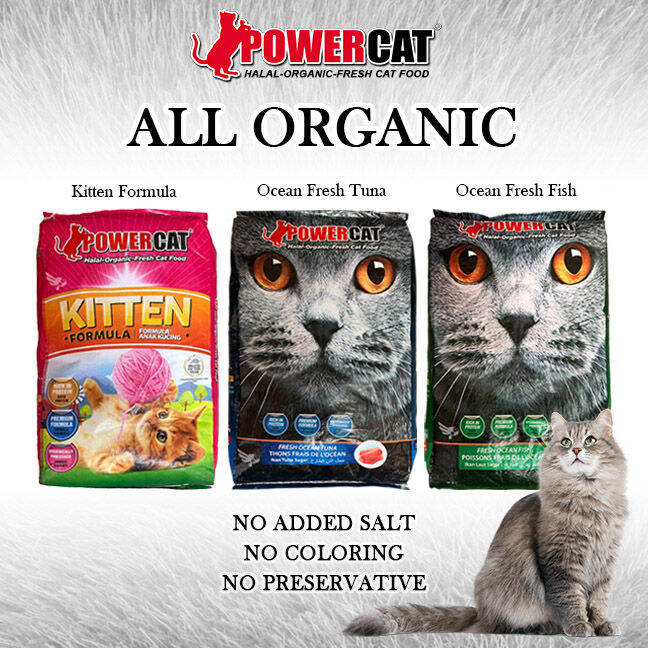 Powercat Halal Organic Fresh Cat Dry Food Ocean Tuna, Ocean Fish ...