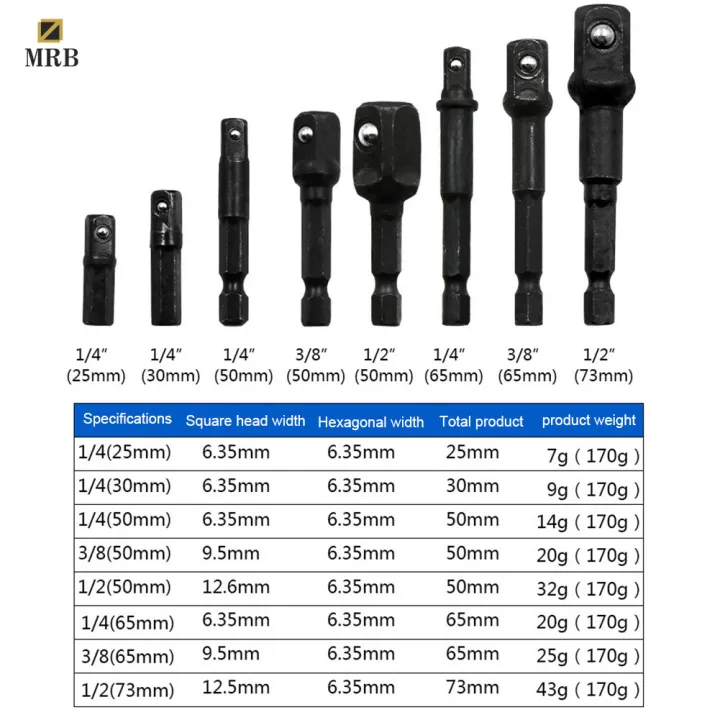 Socket Bit Hexagonal Shank Adapter Drill Nut Driver Power Extension Bar ...