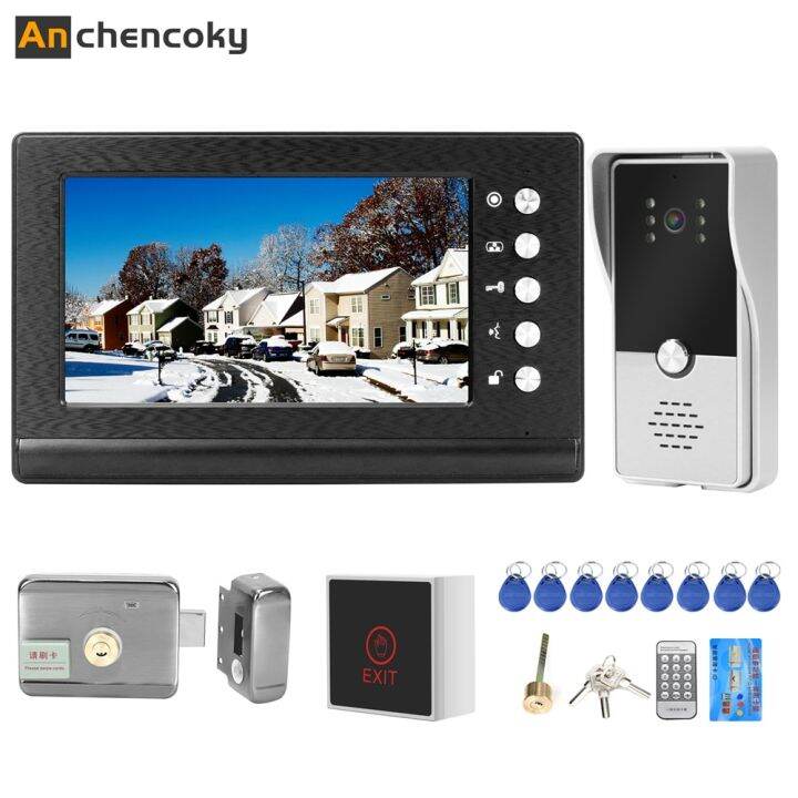 Video Intercom With Lock 7 Inch Video Door Phone For Home 1000TVL ...