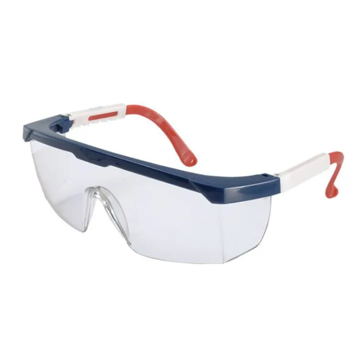 2 PCS Safety Glasses Spectacles Eye Protection Red Blue White Frame ...