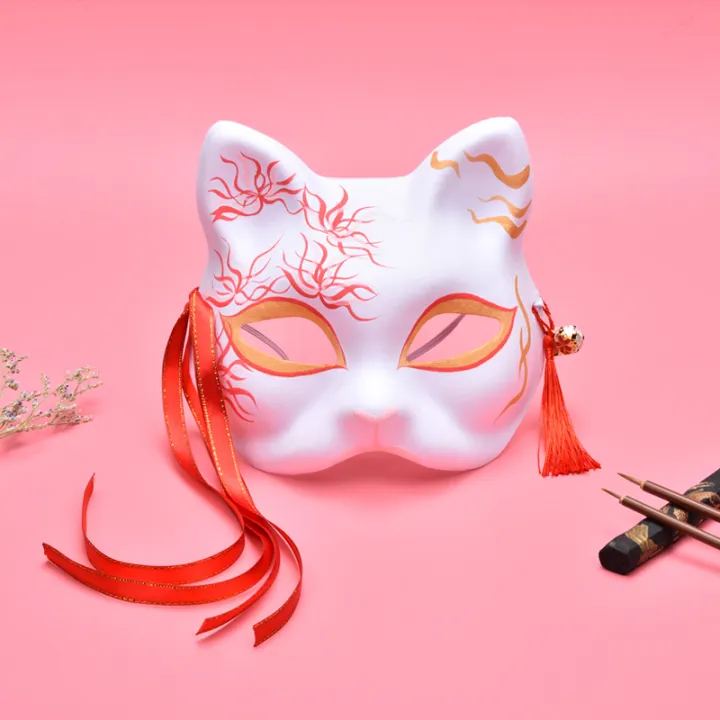 Hand-painted ancient Hanfu mask Japanese style and wind fox half face ...