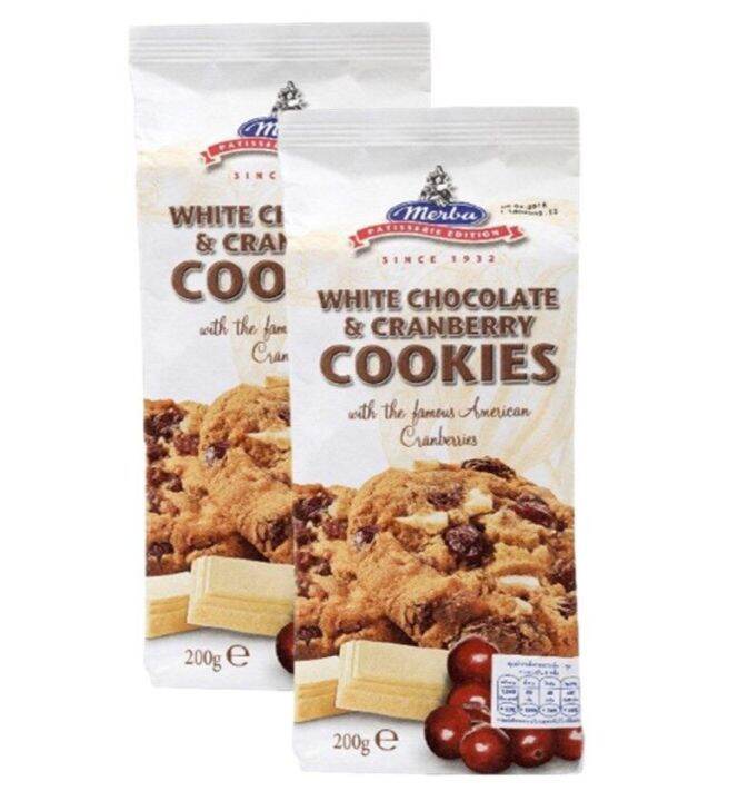 Merba White Chocolate & Cranberry Cookies เมอร์บา คุกกี้ รสไวท์ช็อคโกแล ...