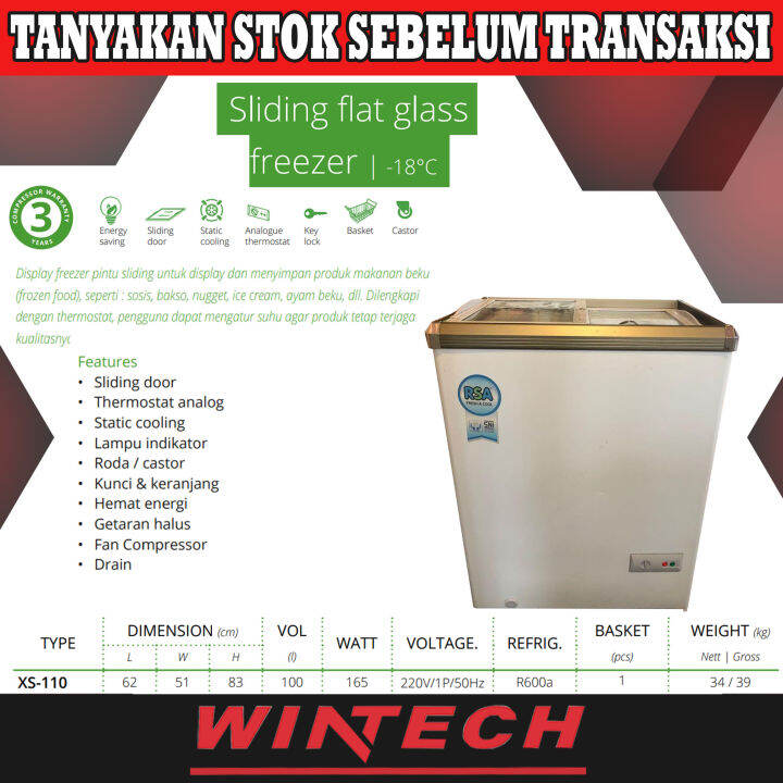 KHUSUS LUAR KOTA RSA XS-110 XS110 XS 110 Kulkas Pemajang Es Krim ...