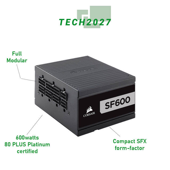CORSAIR SF Series SF600 600W SFX 80 PLUS PLATINUM Certified Full Modular Power Supply - CP ...