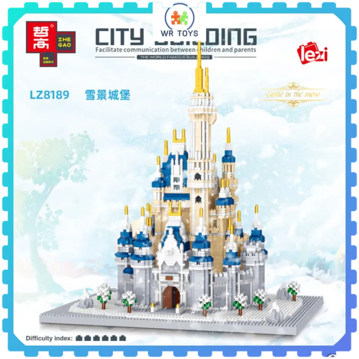 Bangunan Kastil Lego Blok LEZI Snow Castle Building Bricks Collection ...