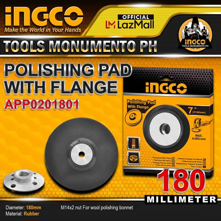 INGCO 180mm Polishing Pad with Flange (APP0201801) *INGCO TOOLS ...
