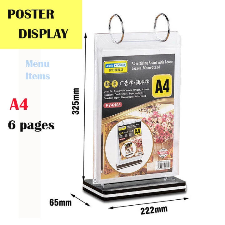 Restaurant Menu Board Display A4 A5 leaves advertisement menu sign ...