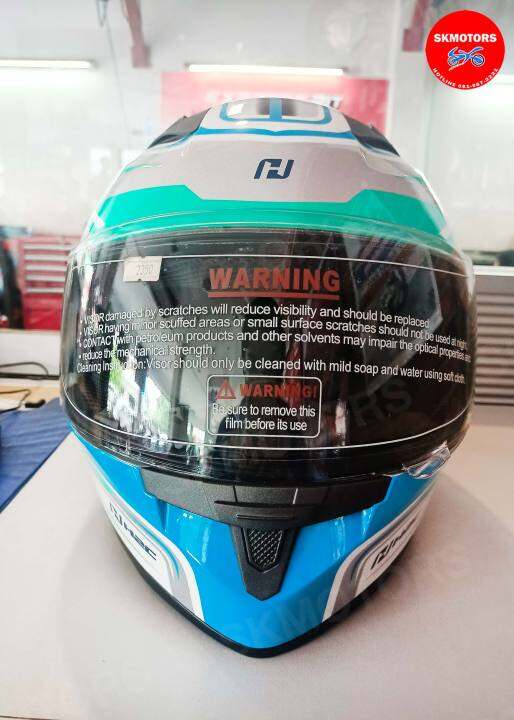 หมวกกันน็อคเต็มใบ ENERMIC สีฟ้าขาว HONDA H2C HELMET แท้100% SIZE L ขนาด ...