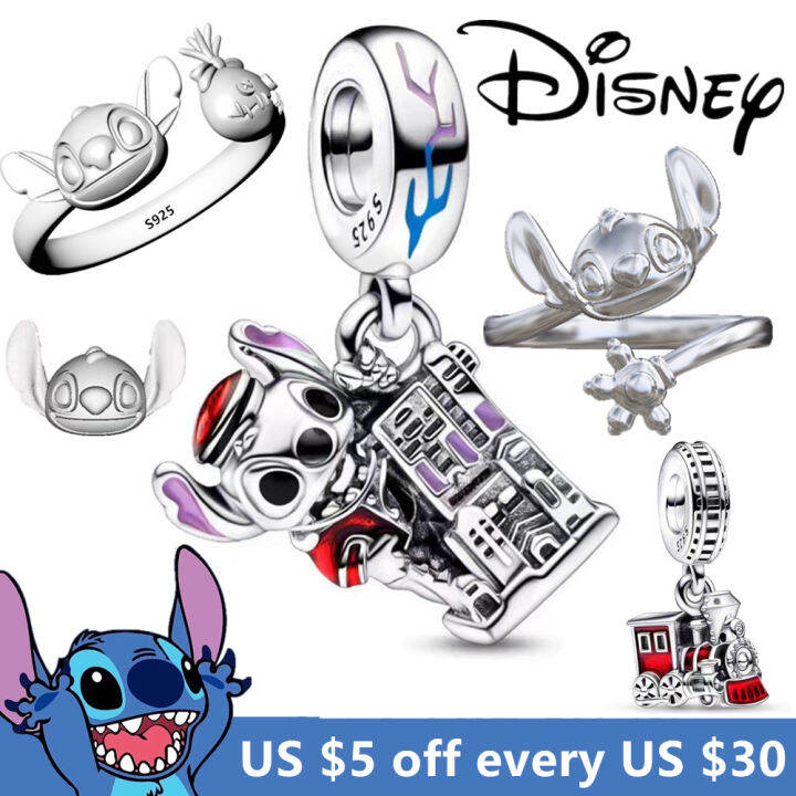Disney Lilo Stitch 925 เงินสเตอร์ลิง Charm Fit สร้อยข้อมือ Pandora Bead ...