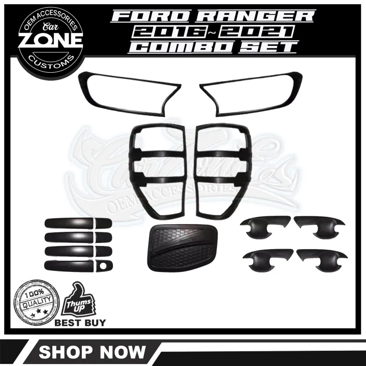 Ford Ranger 2016-2021 Set Combo Garnish Cover (Matte Black) | Lazada PH