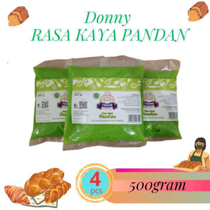 DONNY PANDAN ( 4pcs X 500gram ) - Selai Roti - Isian Roti | Lazada ...