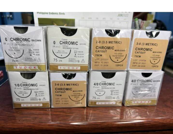 Chromic Suture Size 0 cutting,1.0 cutiing ,2.0 cutting ,4.0cutting ...