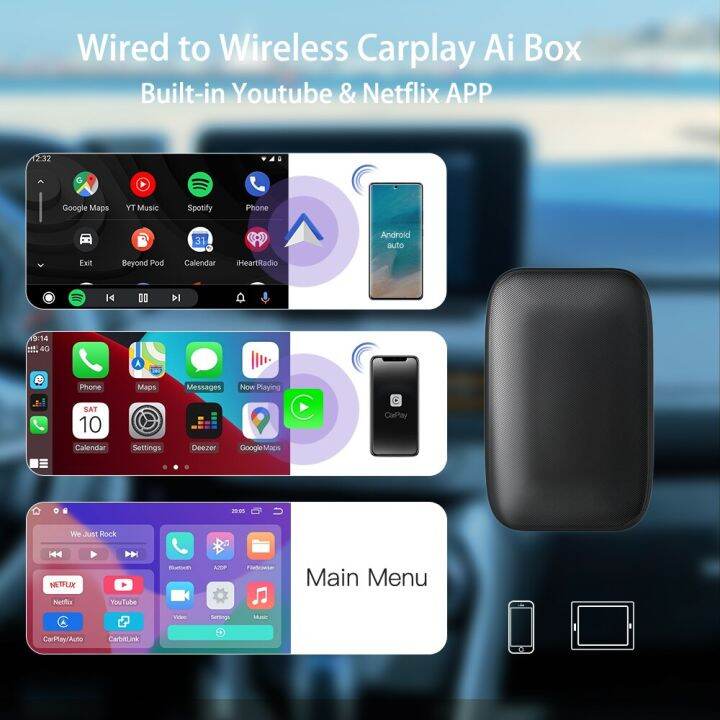 Carplay Box Con สายเคเบิล A Carplay Inalámbrico, Android Auto, Para ...