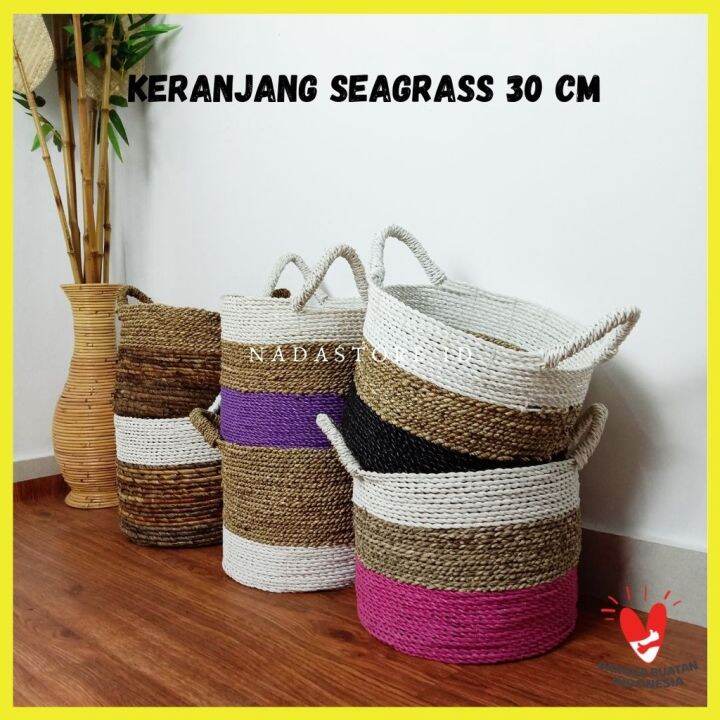 PREMIUM KERANJANG ANYAMAN SEAGRASS SIZE 30 CM SATUAN / COVER POT ...