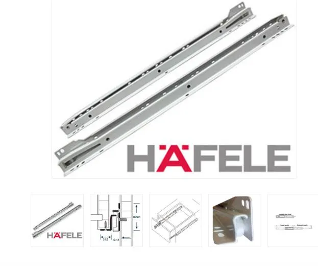 Hafele Drawer Guide Soft Roller up to 25 kg 20 Long for cabinets ...