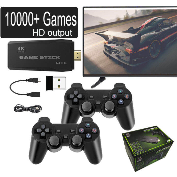 Game Stick 4K 10000 Games HD Game Emulator 64G 2.4G Dual Wireless ...