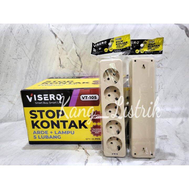 Stop Kontak 5 Lubang + Lampu Visero VT-105 / Stop Kontak Arde 5Lubang + Lampu VT105 | Lazada ...