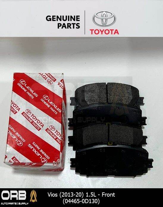 Toyota Vios 1.5 ( 2013 - 2022 )Front Brake Pads - Part No. 04465-0D130 ...