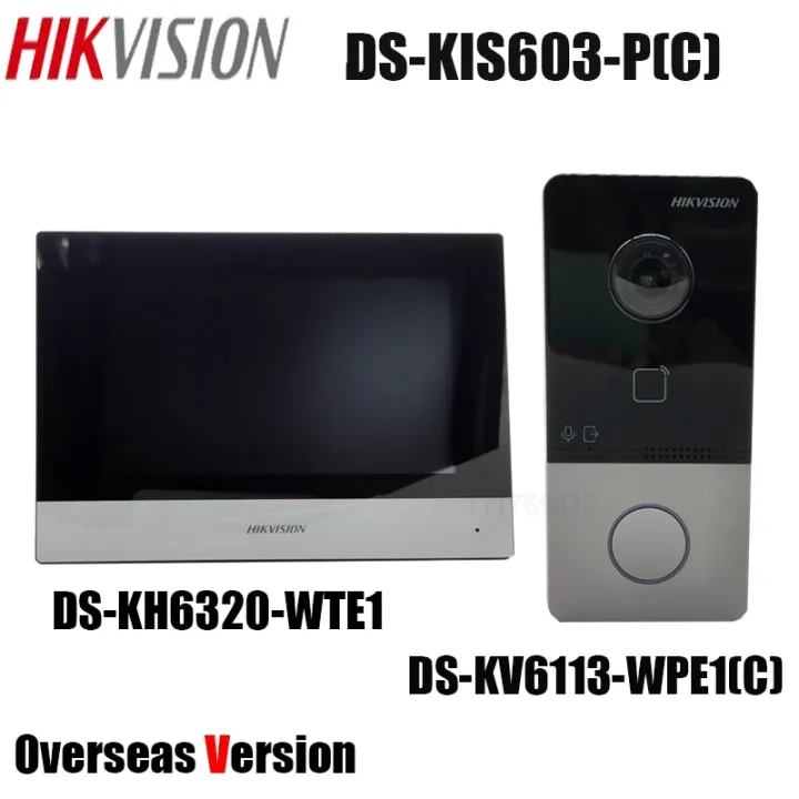Hikvision IP Video Intercom Kit DS-KIS603-P(C) พร้อม DS-KV6113-WPE1 POE Doorbell Door Station DS ...
