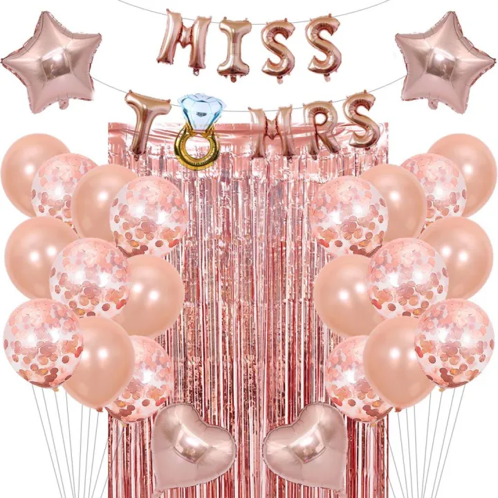 D34 Rose Gold MISS TO MRS Letter Party Balloon Package | Girls Women ...