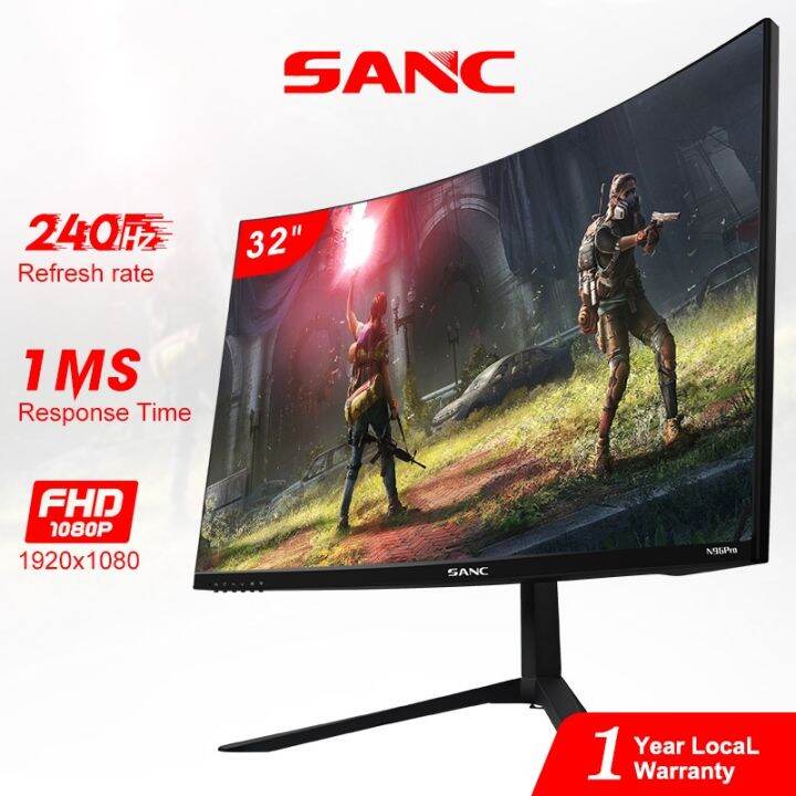 【240HZ 32inch】SANC Curved Monitor for Gaming Tilt, Height and Pivot Adjustable Stand N96PRO ...