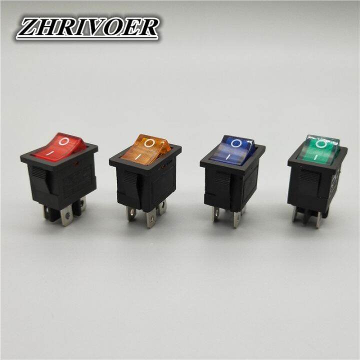 KCD1 4Pin LED Light Boat Car Rocker Switch 6A/10A 250V/125V AC Red ...