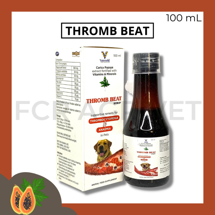 [FCR AGRIVET] Venkys Thromb Beat Syrup 100 ml with Carica Papaya for ...