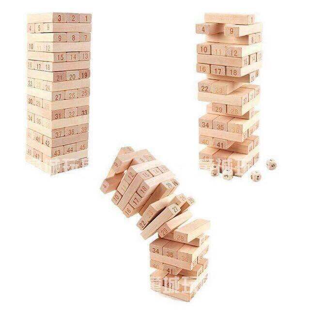 Jenga Wood Blocks With Dice And Number | Lazada PH