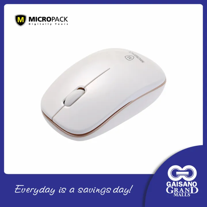 Micropack Wireless Mouse RF 2.4GHz Interface type: 2.4G White&Gold 674 ...