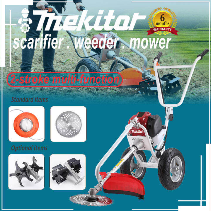 Mekitor 2 stroke grass cutter Push lawn mower gasoline engine multi ...