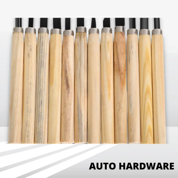 Set Pisau Ukir Pahat Kayu 12 in 1 Wood Carving Knife / Alat Pisau Ukir ...