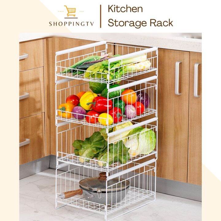 [Hot sales] Kitchen Cabinet Sliding Storage Rack Stackable Drawer Pull ...