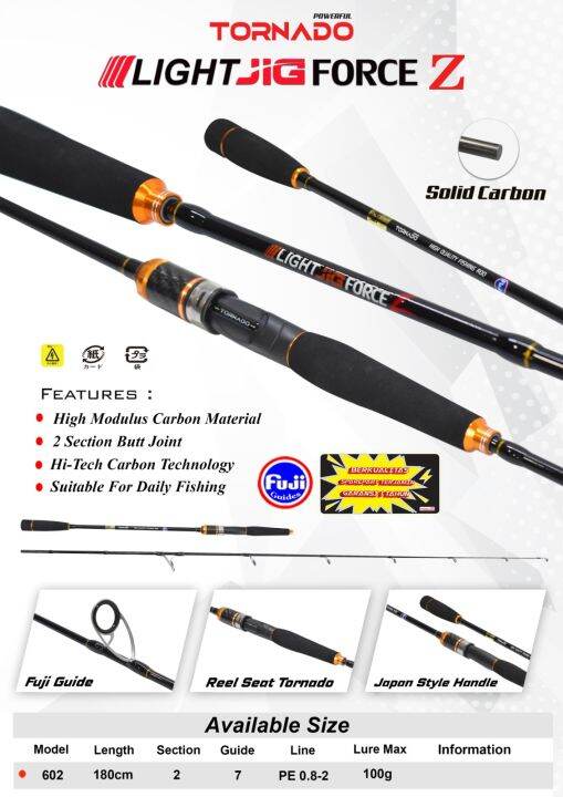 JORAN TORNADO LIGHT JIG FORCE Z 602 JORAN JIGGING BAHAN CARBON SOLID ...
