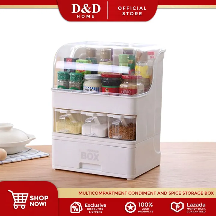 D&D Home | Multicompartment Condiment and Spice Closed Storage Box ...