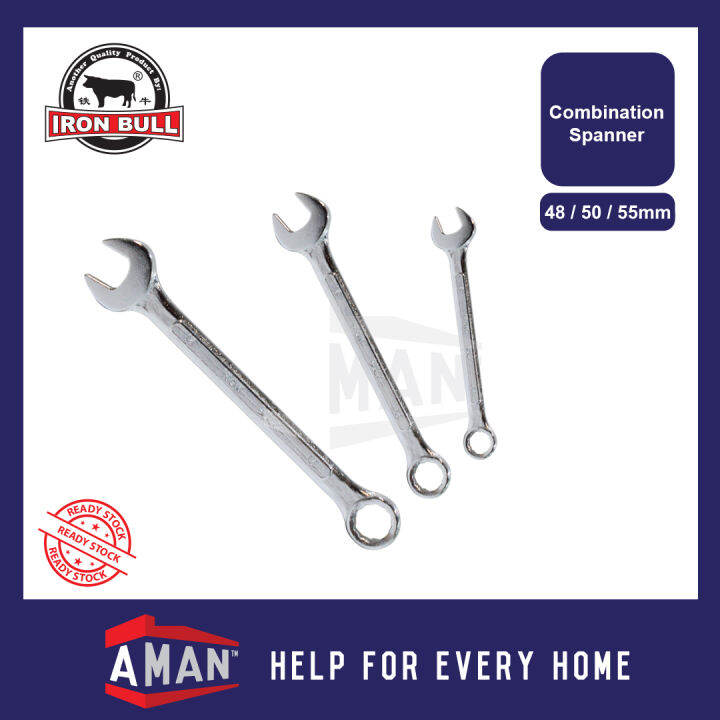 IRON BULL 48mm 50mm 55mm High Quality Drop Forged Combination Spanner ...