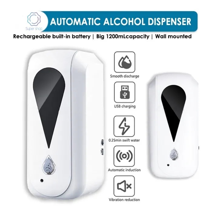【COD】1200mL Rechargeable Automatic Liquid Dispenser for Alcohol Wall ...