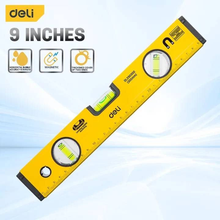 Deli Spirit Level 300mm Measurement Two-in-one Professional Level Ruler ...