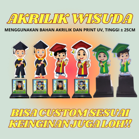 PIALA AKRILIK WISUDA FREE STIKER TK/PAUD/SD TERBARU | Lazada Indonesia