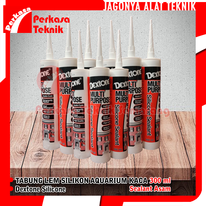 DEXTONE SILICONE TABUNG LEM SILIKON AQUARIUM KACA SEALANT ASAM 300ML ...