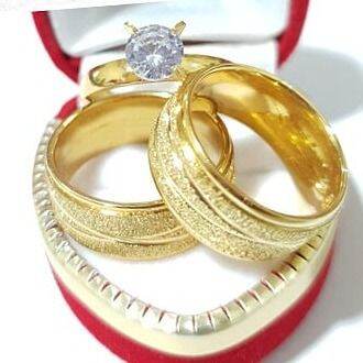 Wedding Ring Gold Set #035 Free Heart Box | Lazada PH