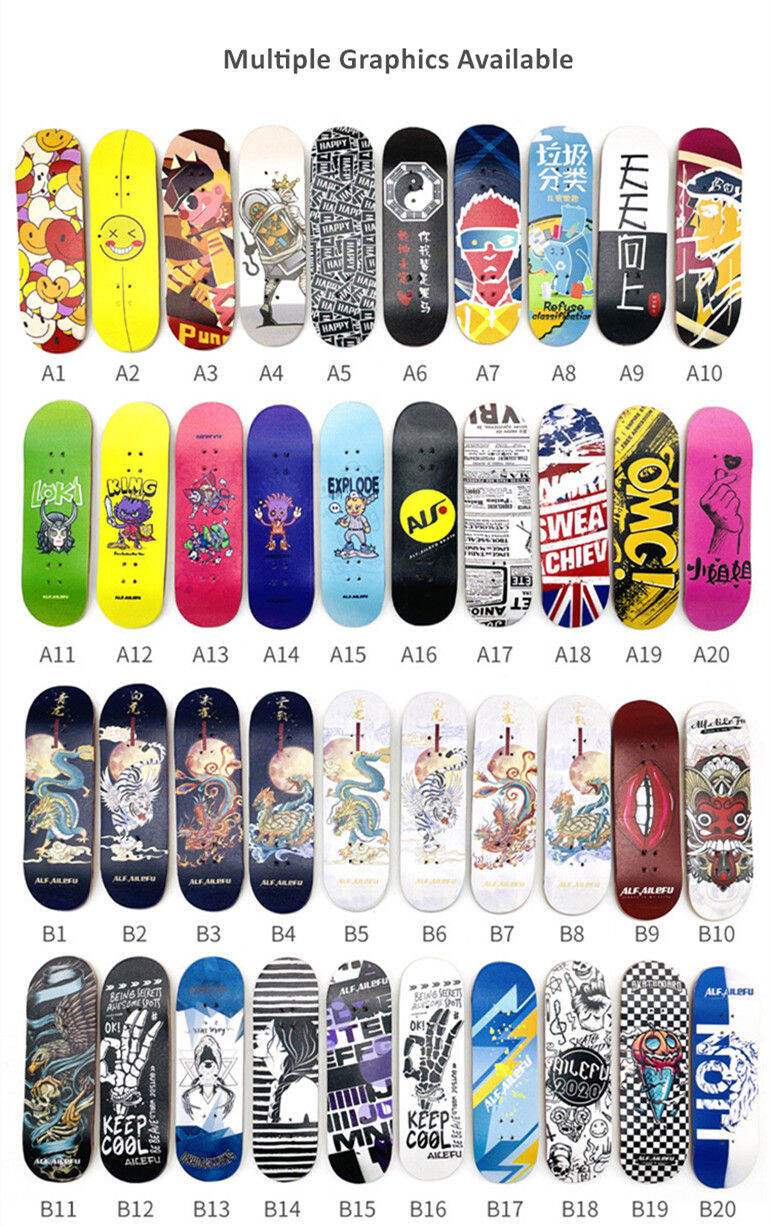 Fingerboard Set New Graphic Complete Wooden Finger SkateBoard With ...