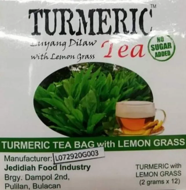 Turmeric tea bag with lemon grass, no sugar added ( 2 grams ×12 ...