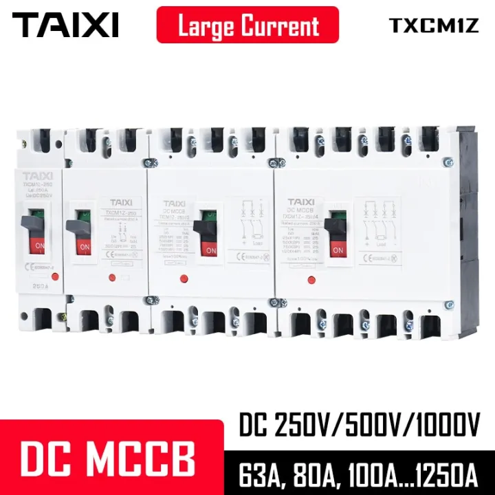 DC 1000V 500V Circuit Breaker 2P 3 4 Poles Mccb 48V 72V 96V 200V 250V Voltage 100A 160A 200A ...