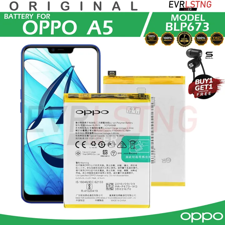 OPPO A5 BATTERY MODEL BLP673 100%ORIGINAL EQUIPMENT MANUFACTURER ...