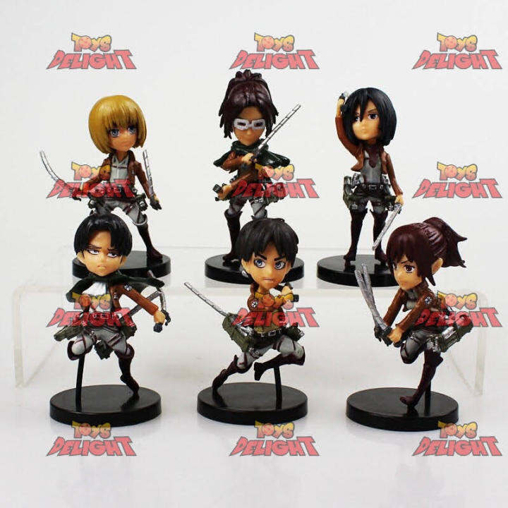 AOT Attack on Titan Levi Eren 5pcs / 6pcs mini figure set | Lazada PH
