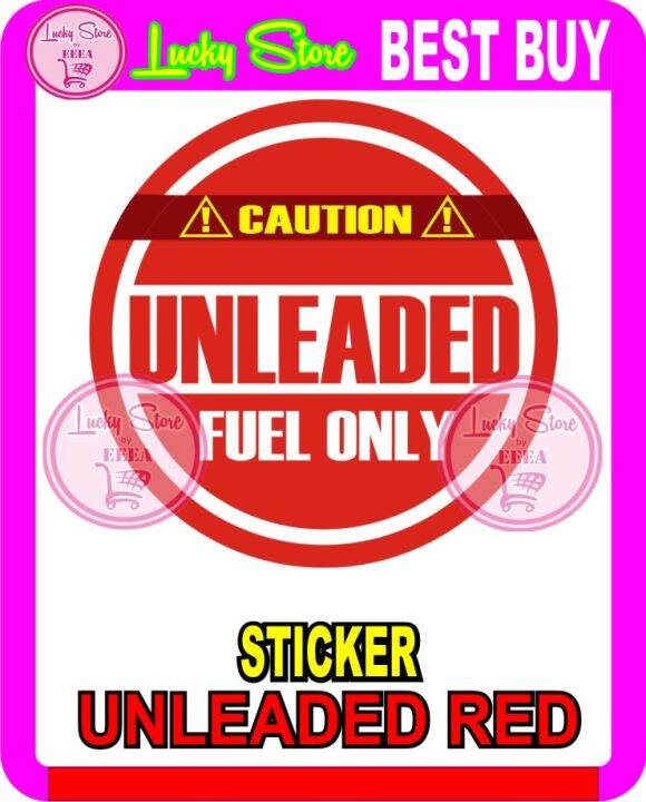 CAR STICKER DECALS UNLEADED FUEL RED COLOR | Lazada PH