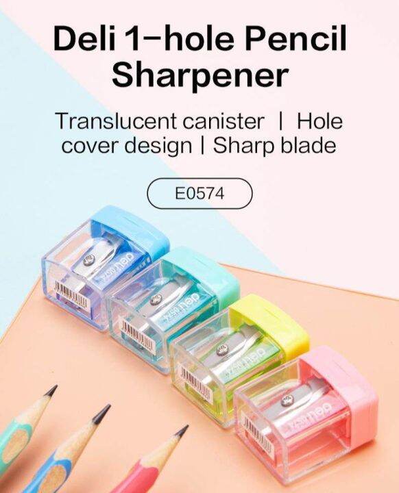Deli 0574 สีหวาน Pencil sharpener กบเหลาดินสอรูปทรงสีเหลี่ยม สีหวานพาส ...