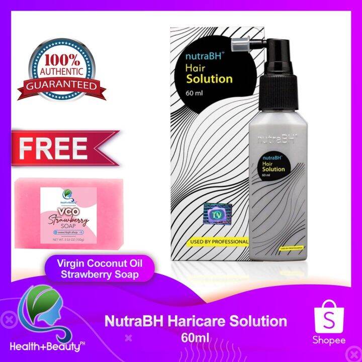 NutraBH Hair Solution 60ml for Hair Growth FREE VCO SOAP | Lazada PH