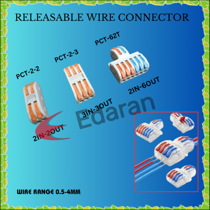 JY RELEASABLE WIRE CONNECTOR - PCT-2-2, PCT-2-3 & PCT-62T | Lazada